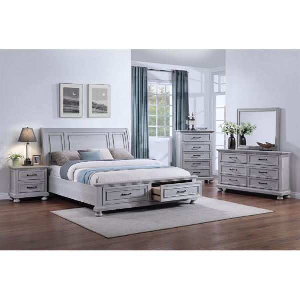 Larksmont - Gray King Storage Bed