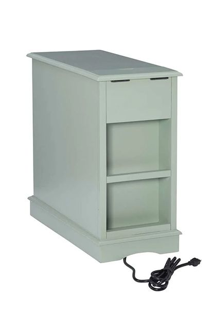Barron - Sage Green Accent Table with USB | Kimbrell's Furniture
